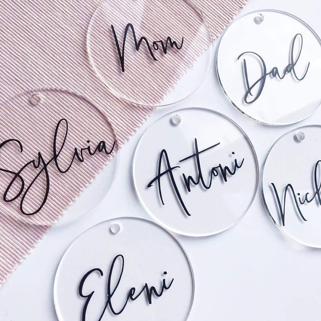 2” Acrylic Personalized Gift Tags • Clear • perfect Bachelorette Bridal ...