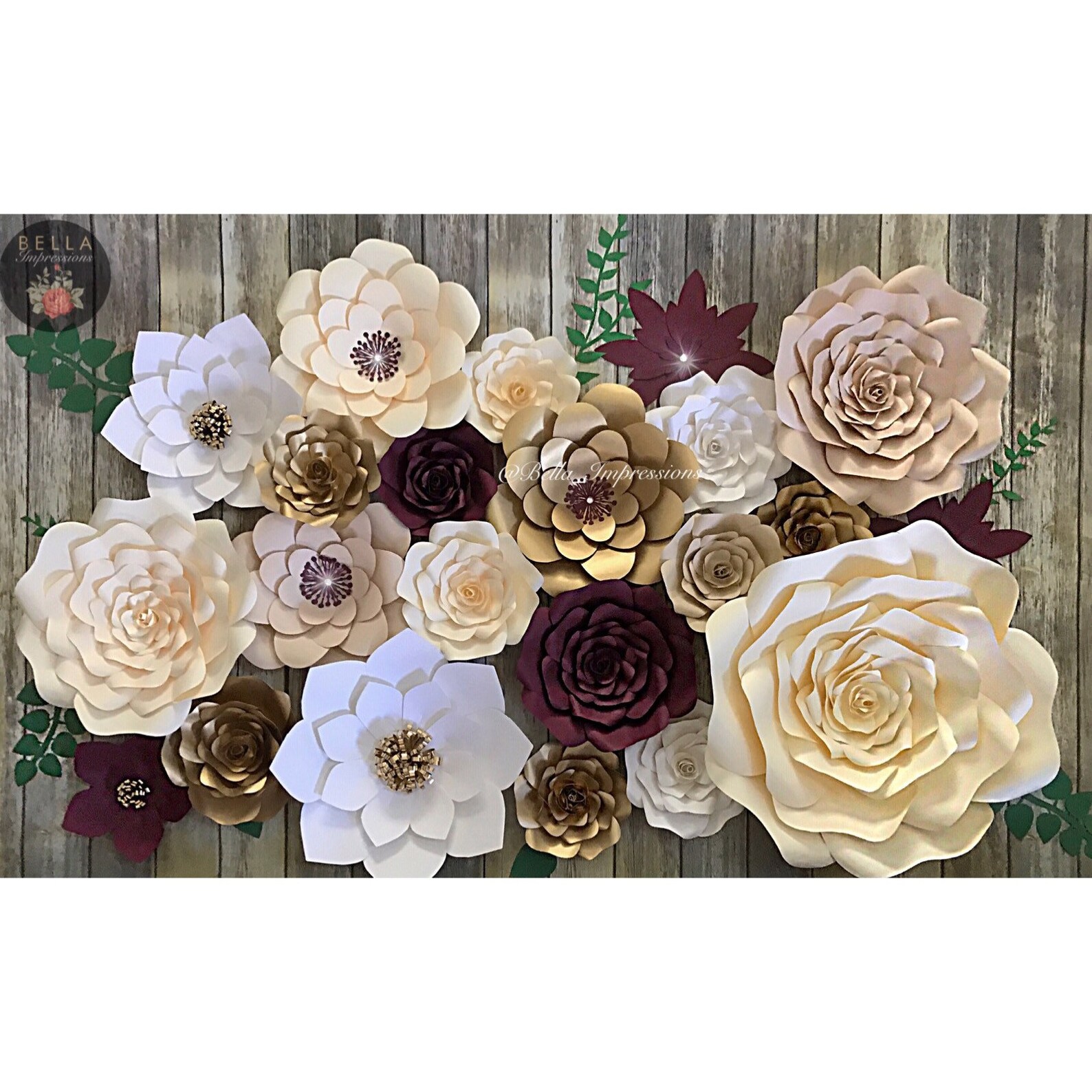 PAPER FLOWERS - 18 Pcs - Backdrop - Roses - Party Decor - Dessert Table ...
