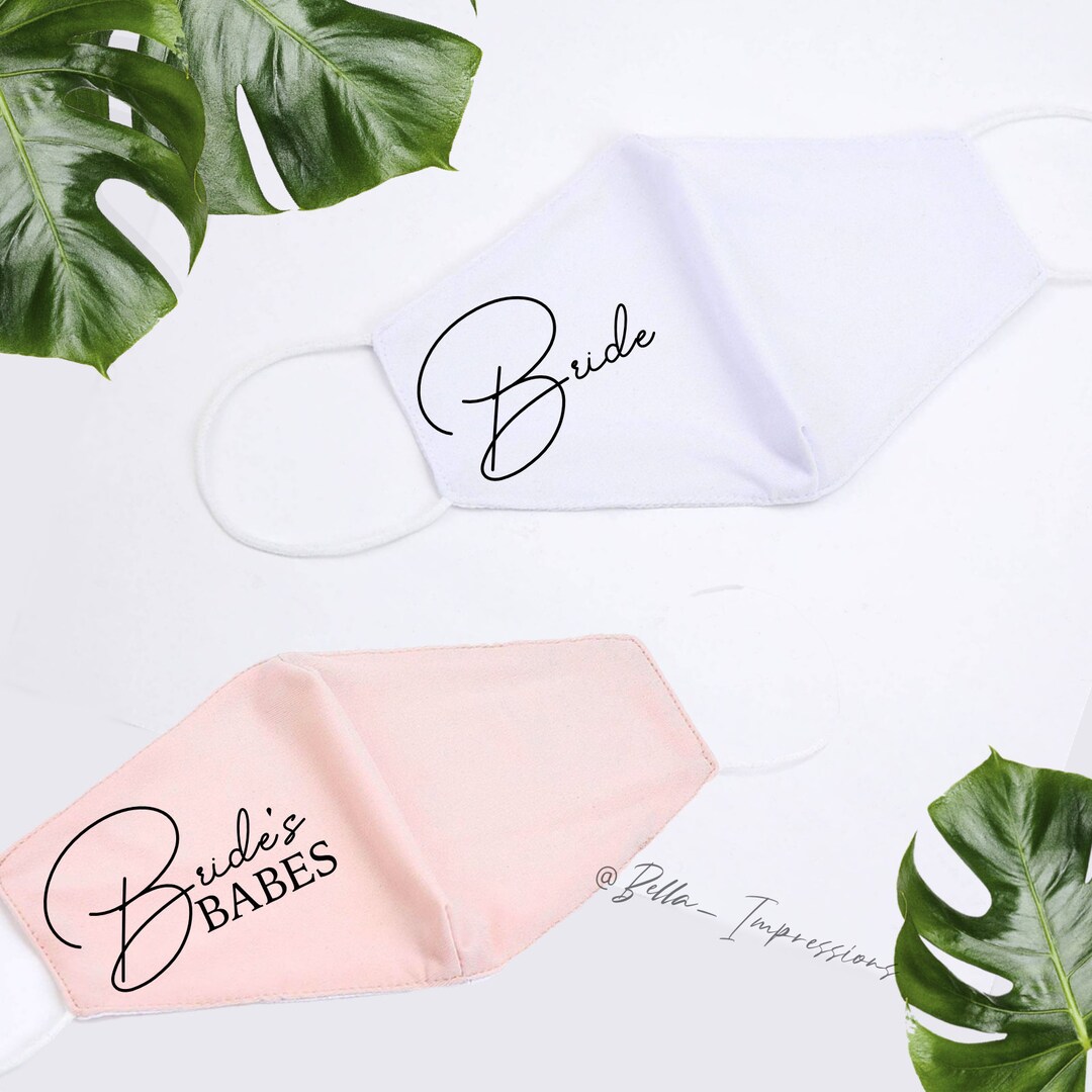 Bride & Bride's Babes Face Masks • bachelorette Gift • Name Mask ...