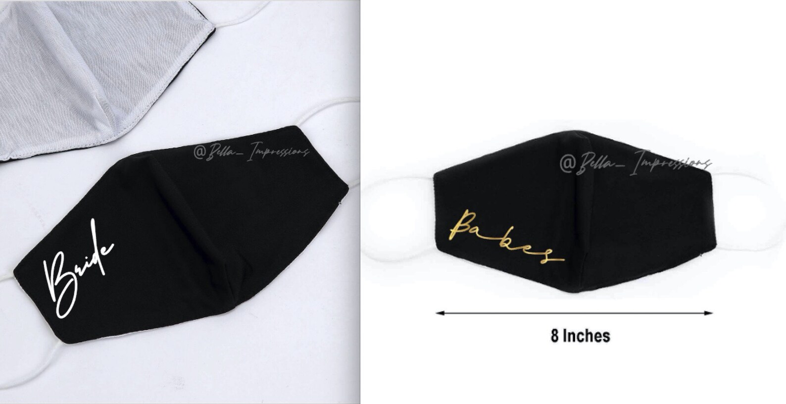 Bride & Bride's Babes Face Masks • bachelorette Gift • Name Mask ...