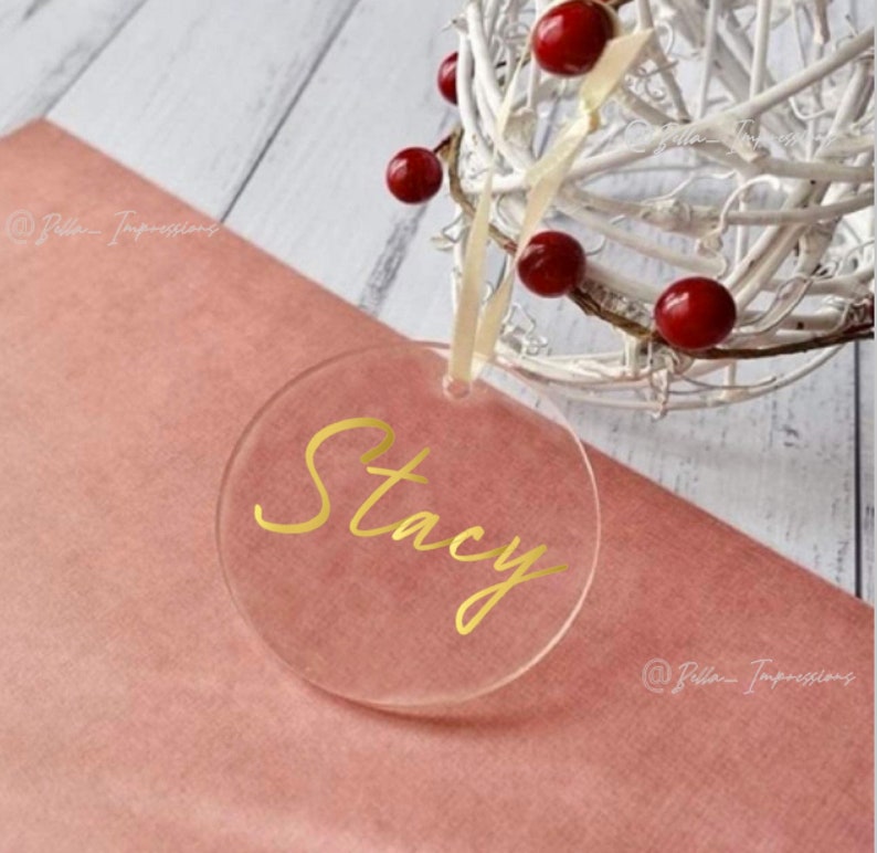 Circle Acrylic Personalized Gift Tags 3 Clear - Etsy