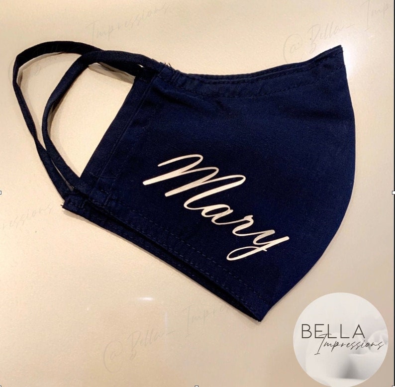 Customizable Face Mask Custom Name / Logo Print - Etsy