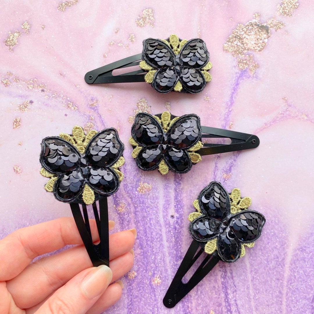 Pair of XL Butterfly Snap Hair Clips for Medium to Thick Hair Extra ...