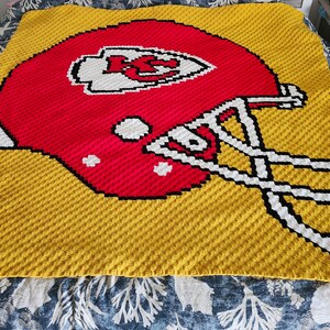 Kansas City Chiefs Helmet Crochet Blanket - Etsy