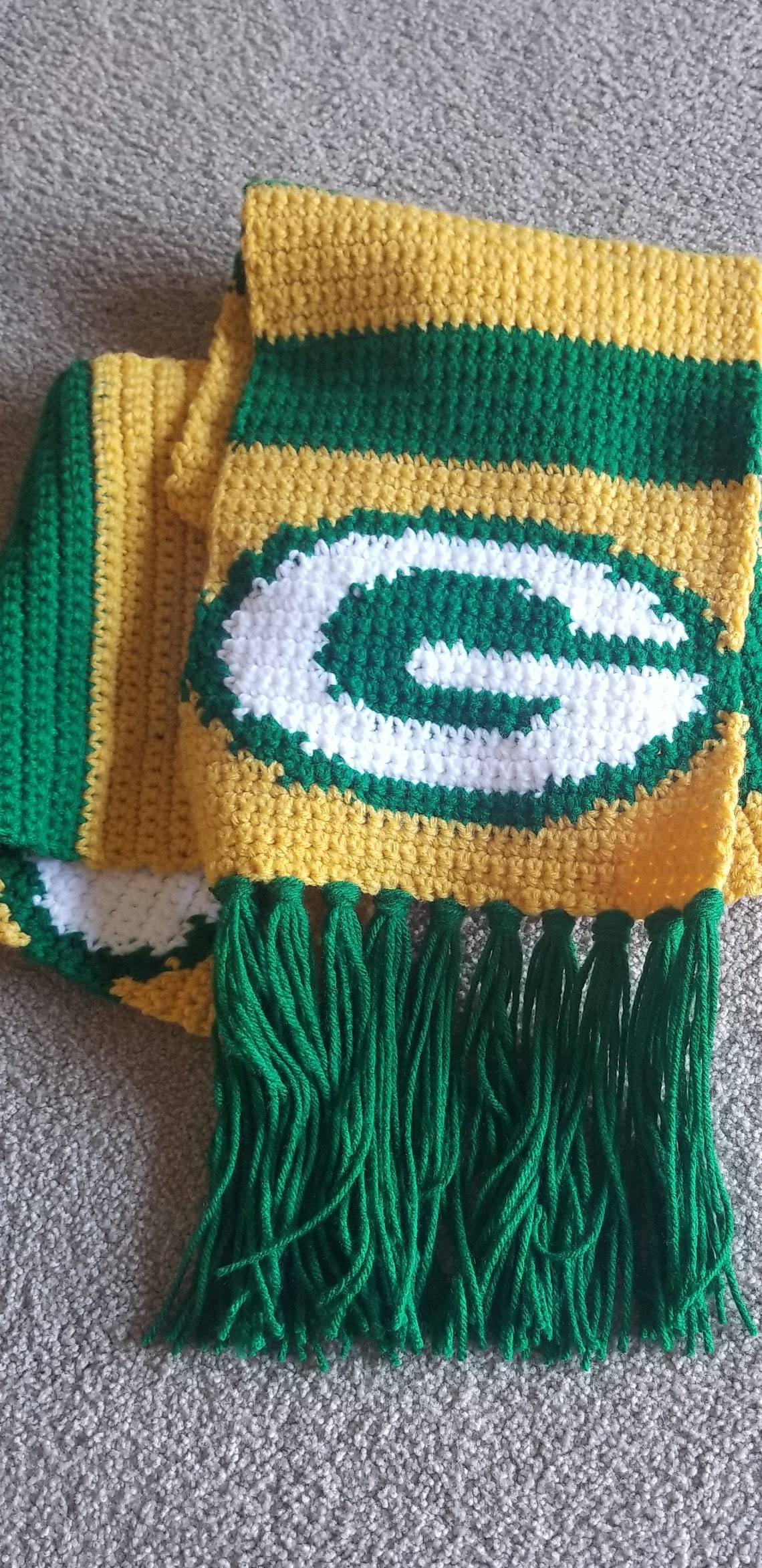 Crochet Green Bay Packers Scarf - Etsy