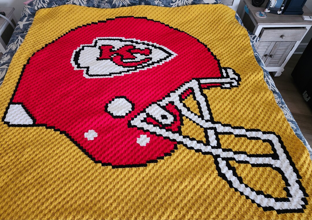 Kansas City Chiefs Helmet Crochet Blanket - Etsy