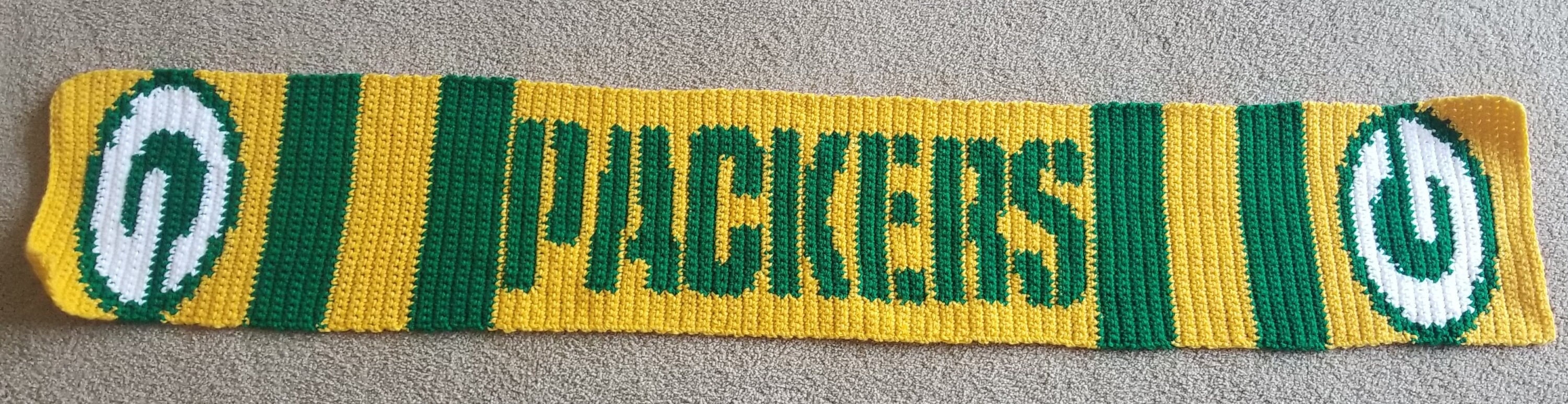 Crochet Green Bay Packers Scarf - Etsy