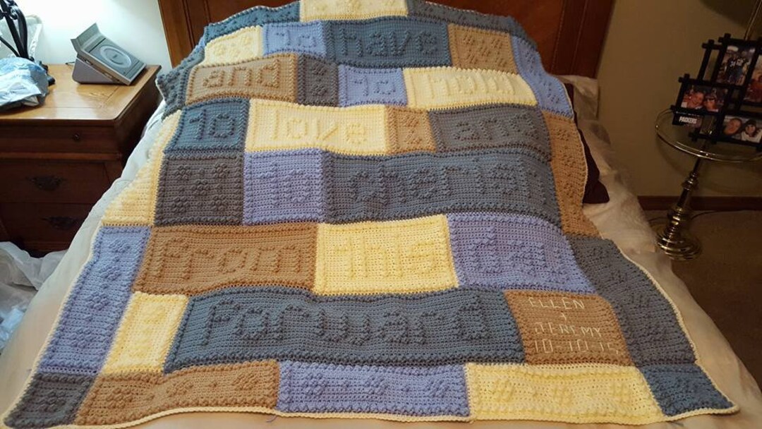 Crochet Wedding or Anniversary Blanket - Etsy