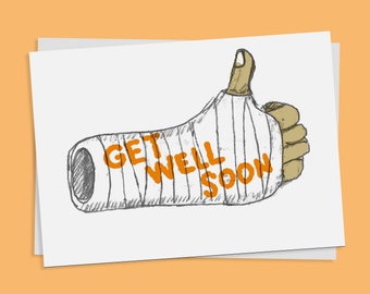 Get Well Accident Card - Etsy