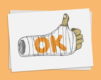 Get Well Soon Card Thumbs up Broken Arm - Etsy