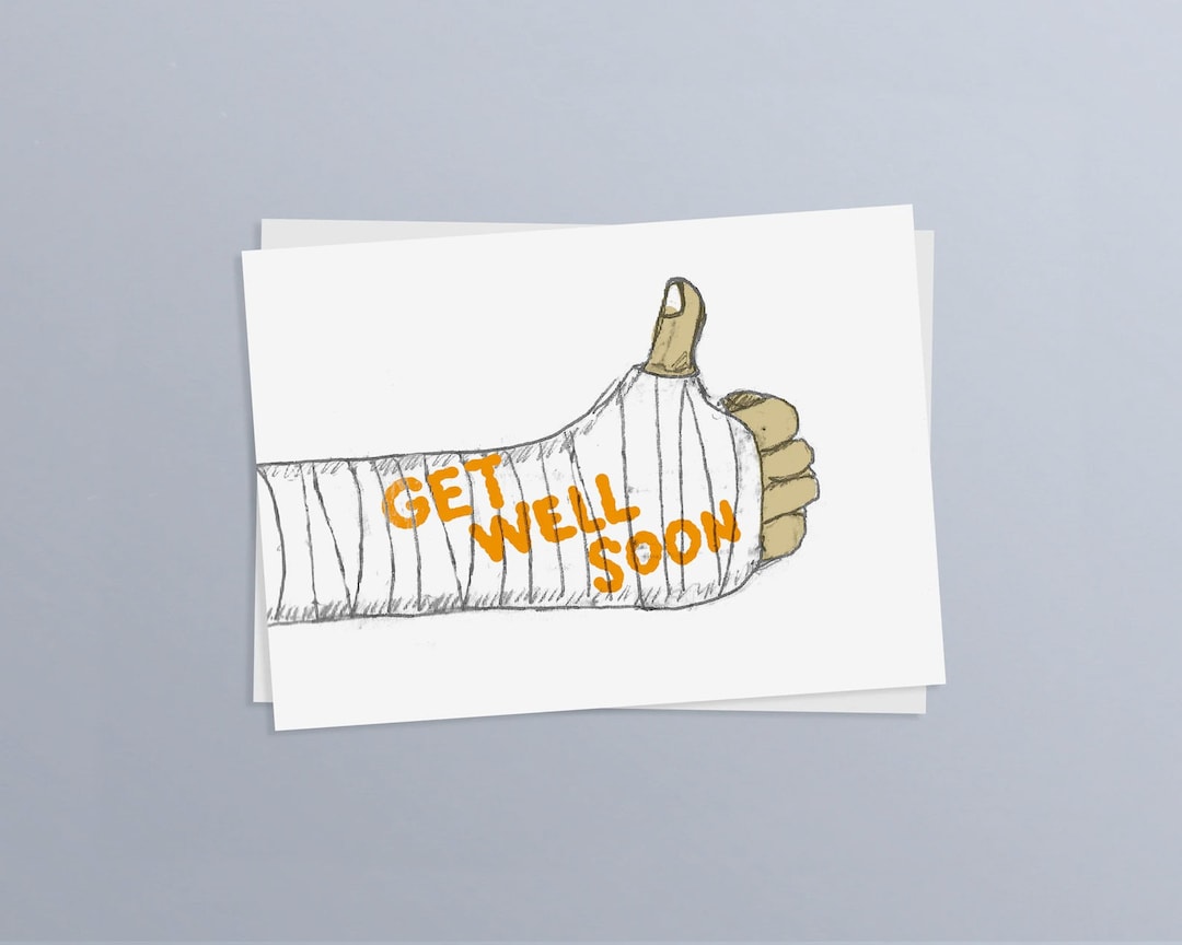 Get Well Soon Card Thumbs up Broken Arm Wrist - Etsy