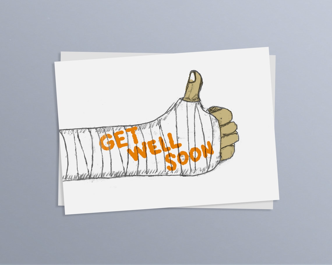 Get Well Soon Card Thumbs up Broken Arm Wrist - Etsy