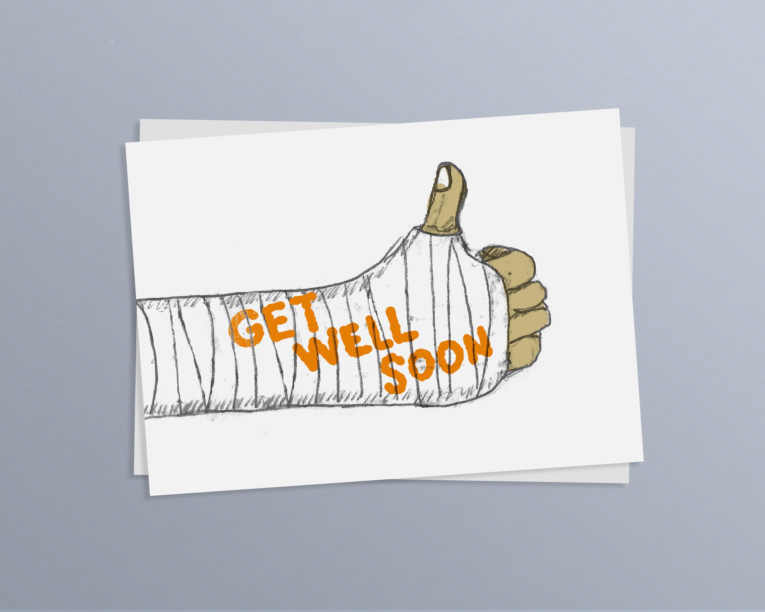 Get Well Soon Card Thumbs up Broken Arm Wrist - Etsy