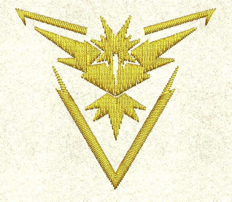 Pokemon Go Team Instinct Logo 2x2 PES Embroidery Design - Etsy