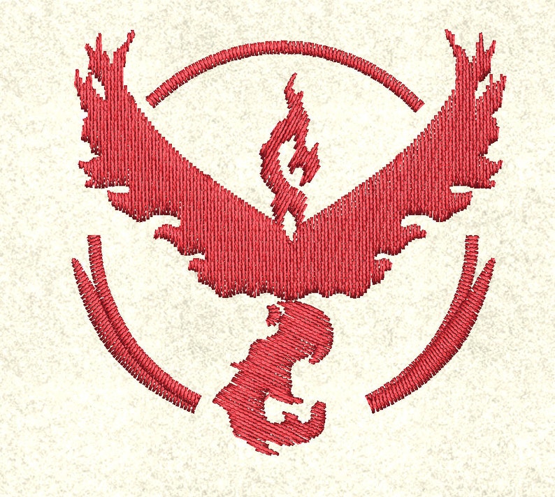 Team Valor Pokemon Go Logo 2x2 PES Machine Embroidery Design - Etsy