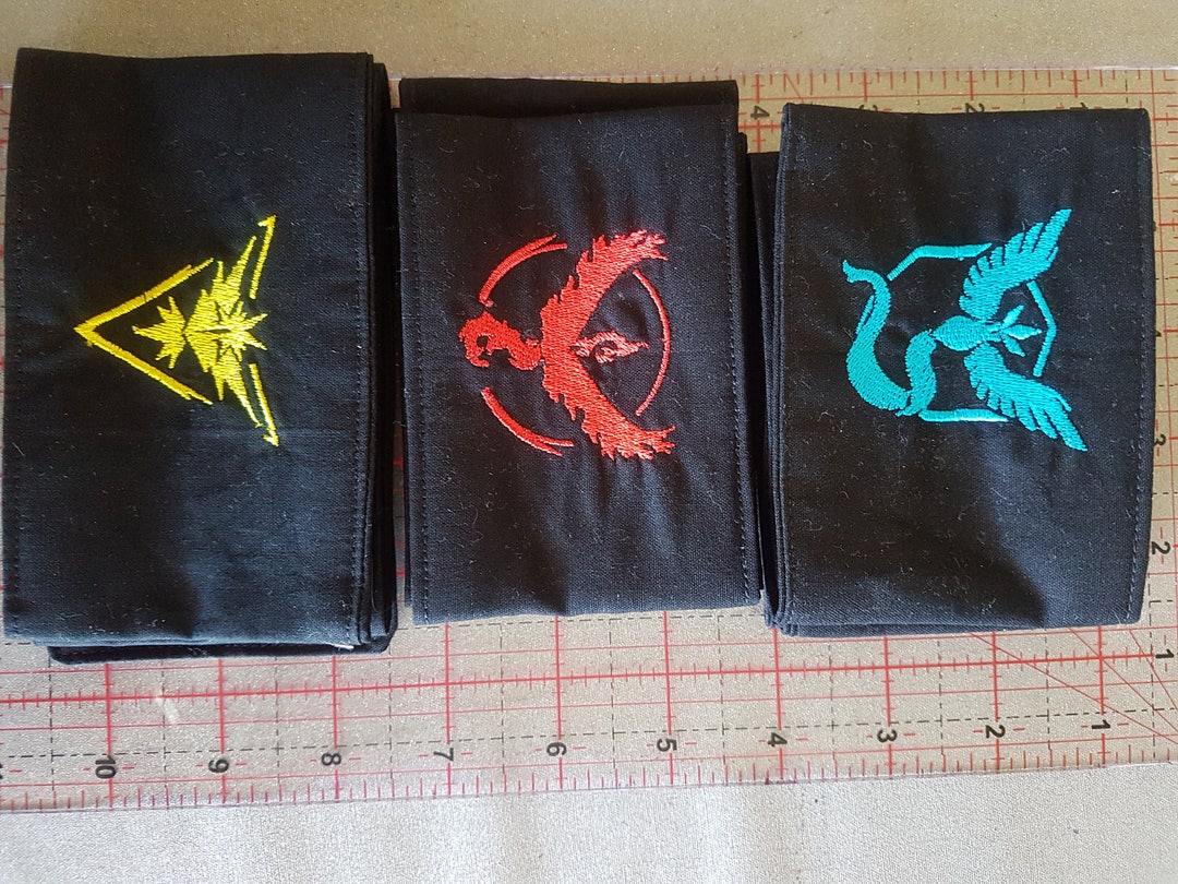 Set of 3 Pokemon Go Logos 2x2 Embroidery Designs PES Instinct Valor ...