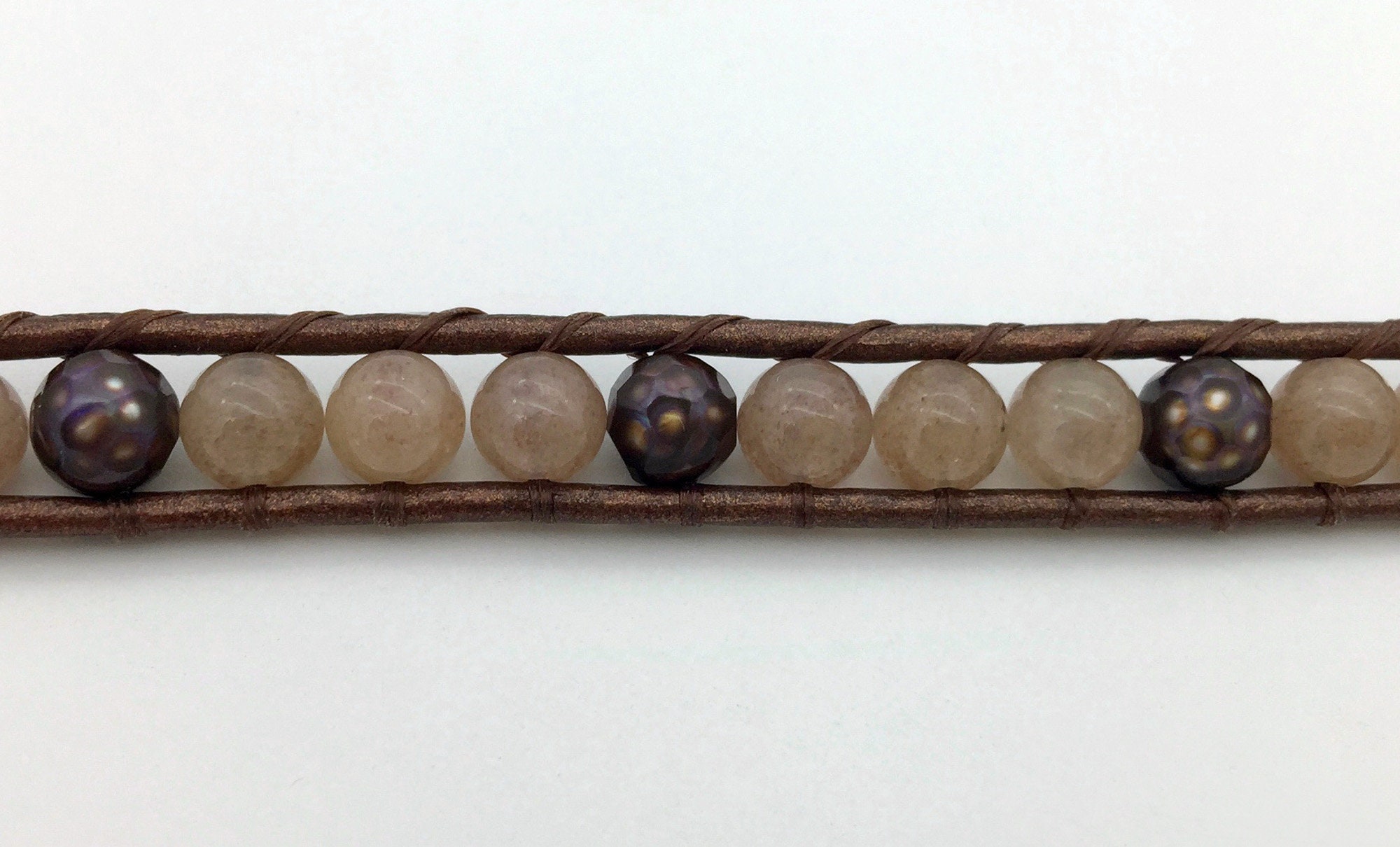 Brown Muscovite and Rare Faceted Freshwater Pearl Gemstone - Etsy