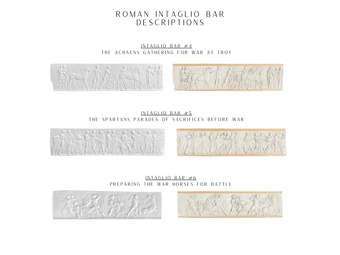 Plaster Intaglio Bars Miniature Frieze Art Antique Italian - Etsy