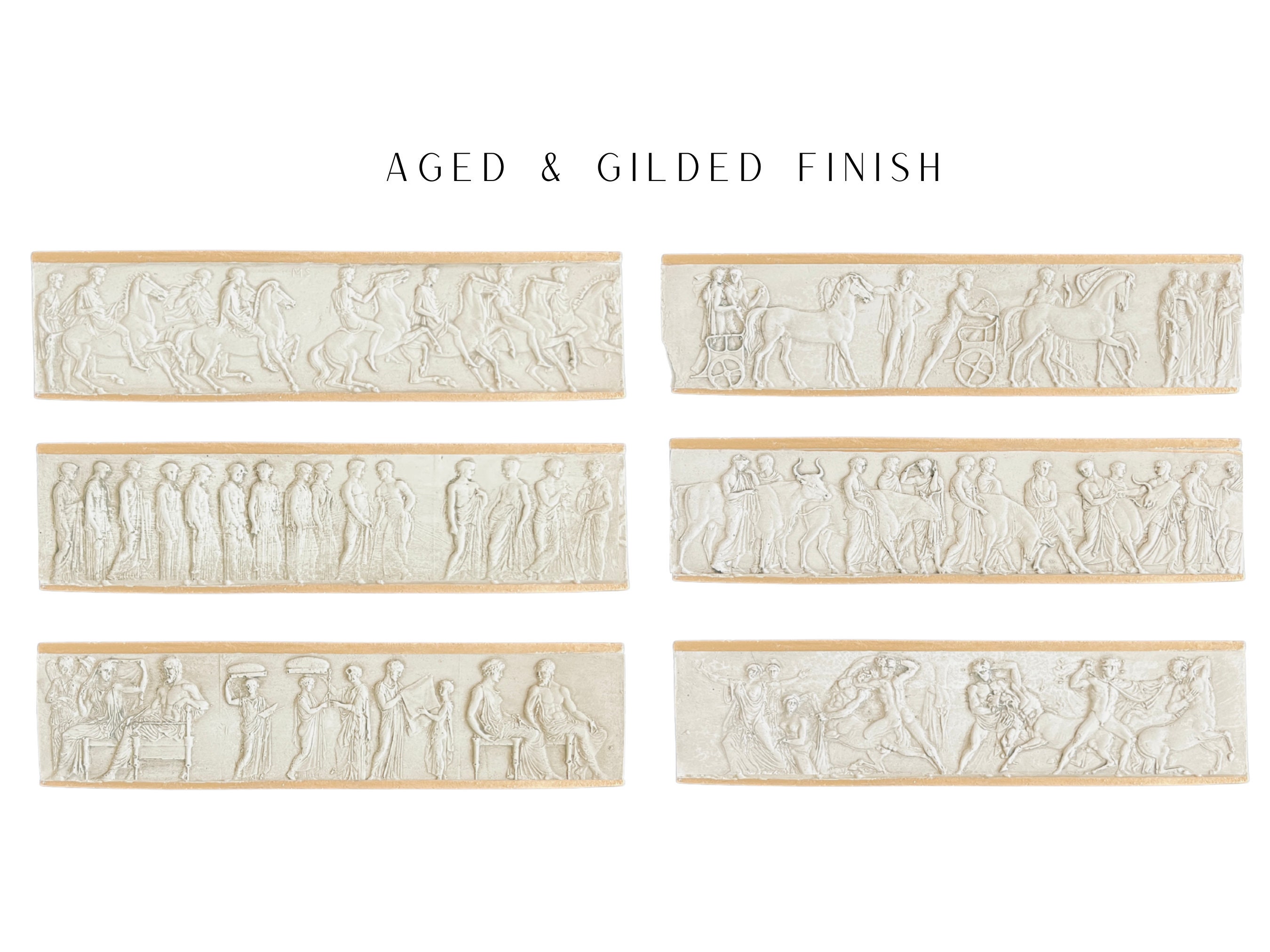 Plaster Intaglio Bars | Miniature Frieze Art Antique Italian Roman ...