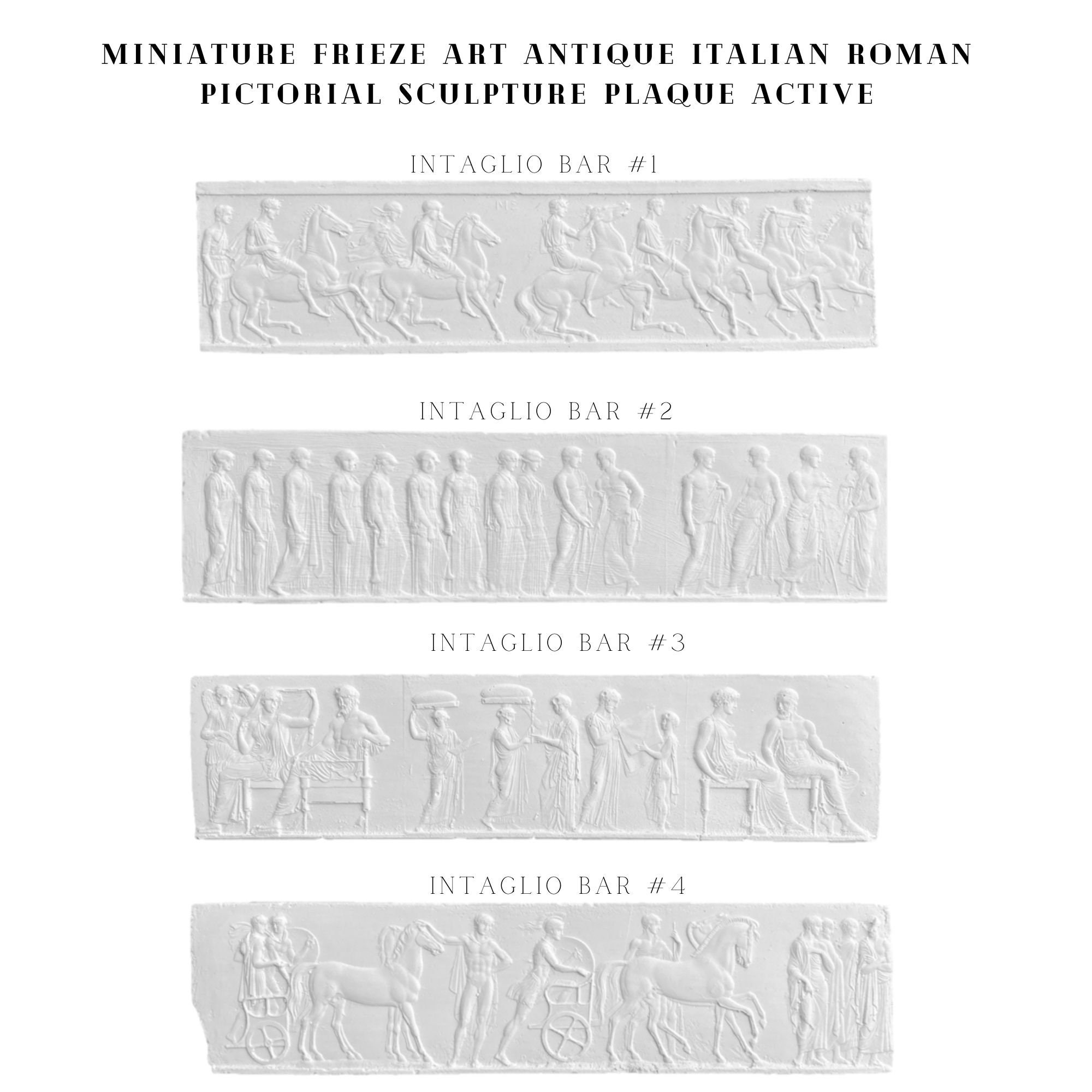 Plaster Intaglio Bars Miniature Frieze Art Antique Italian | Etsy