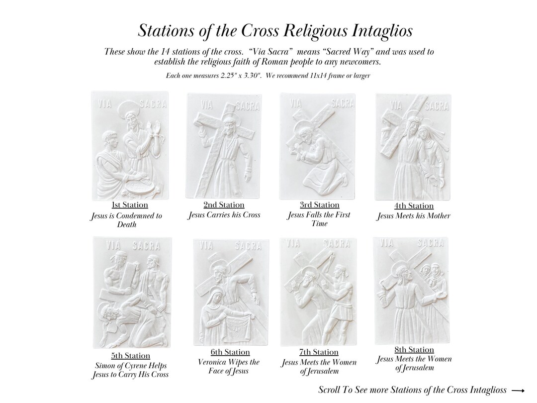 Plaster Intaglios Stations of the Cross Gems Medallions Home Decor ...
