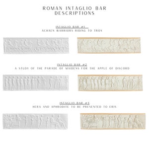 Plaster Intaglio Bars Miniature Frieze Art Antique Italian Roman ...