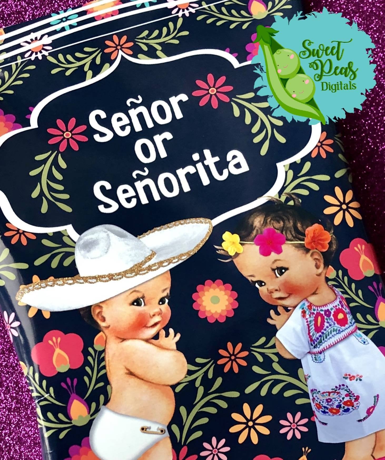 Senor or Senorita Gender Reveal Printable Chip Bag | Etsy