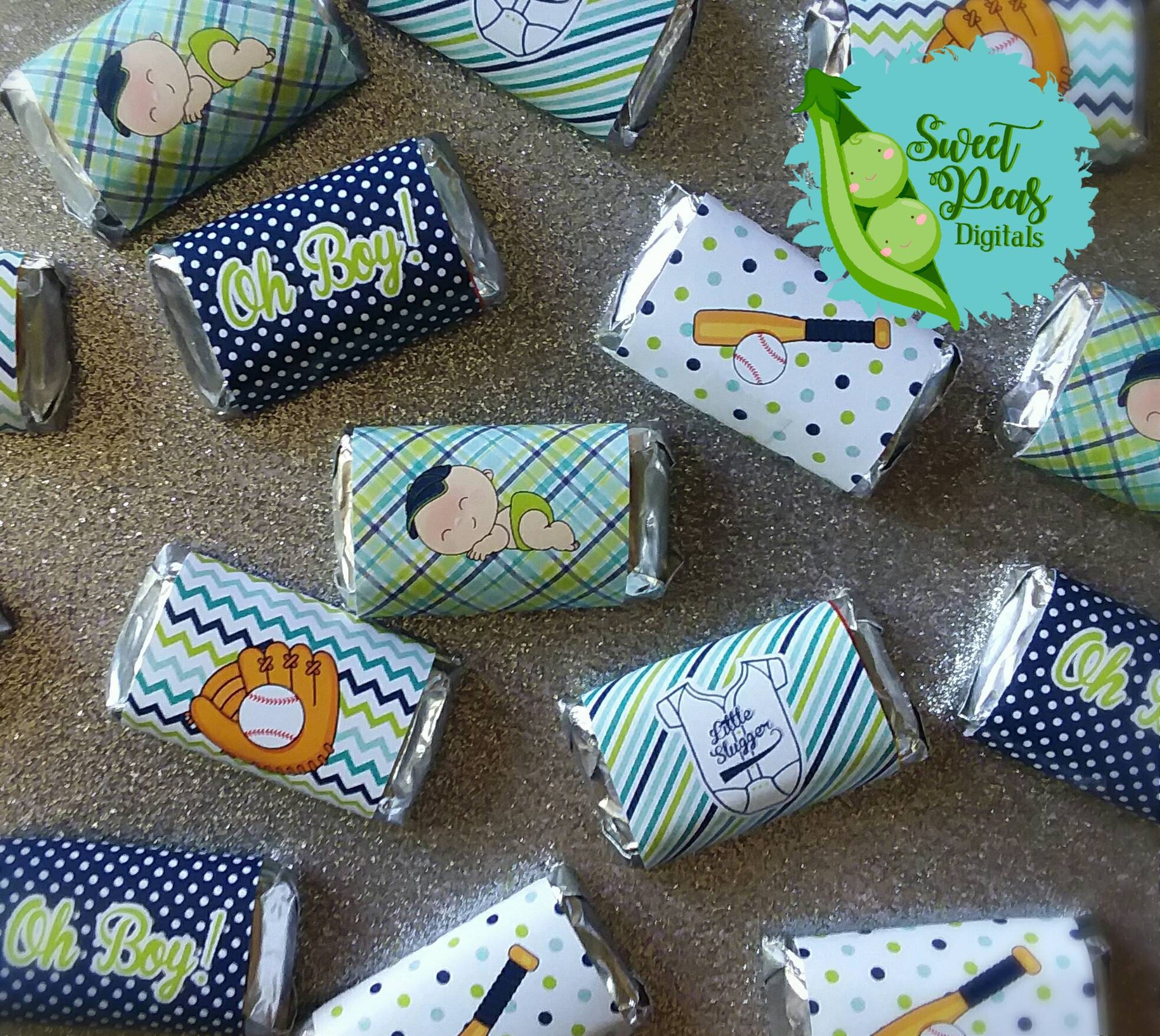 Baseball Baby Shower Printable Miniature Candy Bar Wrappers - Etsy