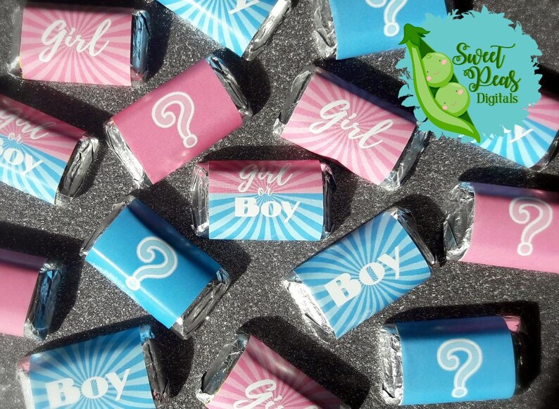 Girl or Boy Gender Reveal Miniature Candy Bar Wrappers - Etsy