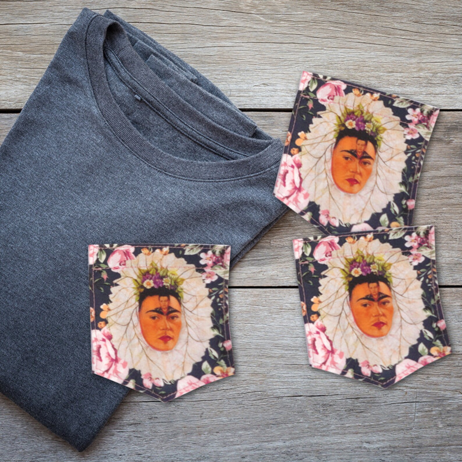 Frida Kahlo and Diego Rivera Sticky Pocket Patches - Patch for Tshirts ...