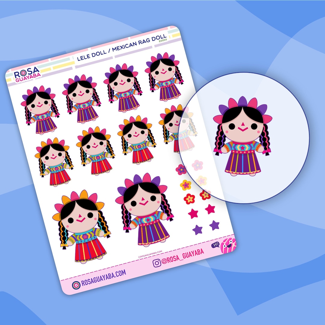 Lele Doll / Mexican Rag Doll Stickers - Lele Doll Planner Stickers ...