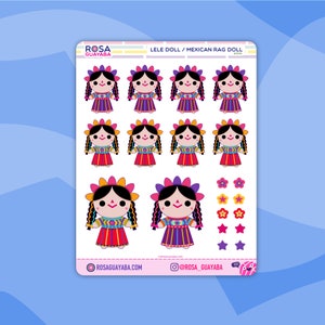 Lele Doll / Mexican Rag Doll Stickers - Lele Doll Planner Stickers ...