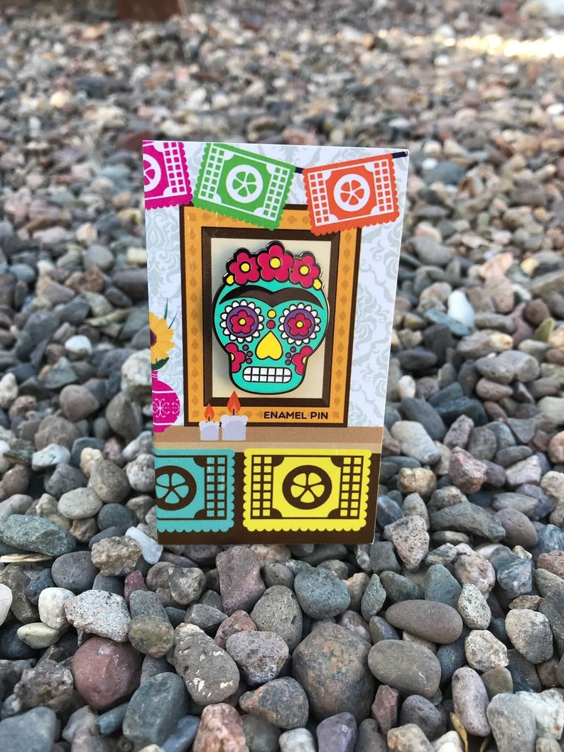 Frida Kahlo Sugar Skull Day of the Dead Hard Enamel Pin - Etsy