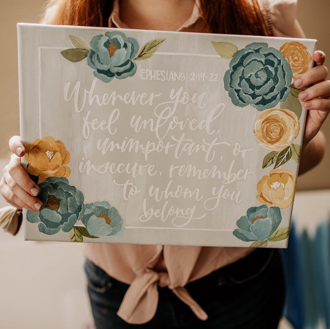 Custom 11x14 Canvas Quote Art Hand-painted Calligraphy - Etsy