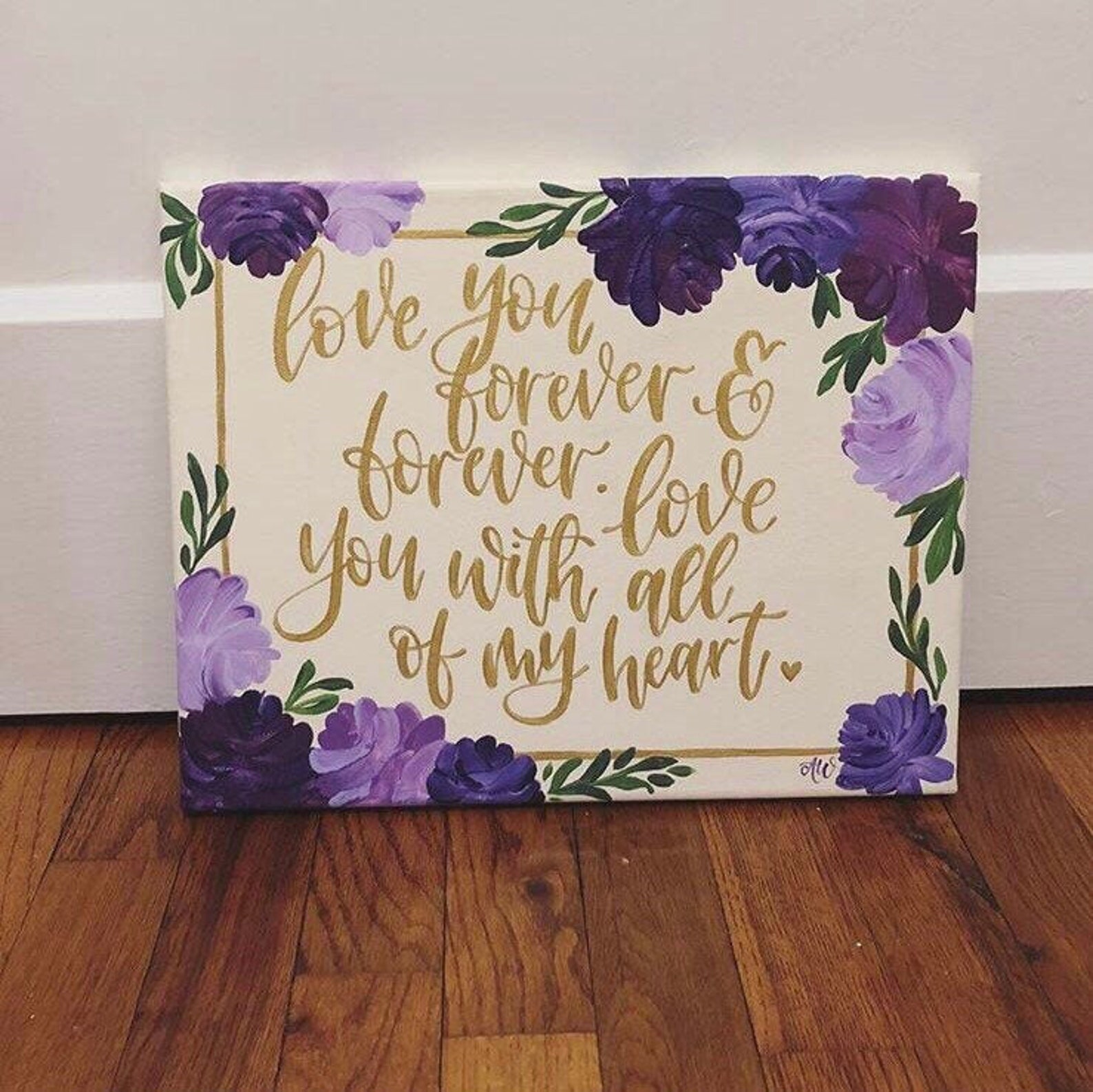 Custom 11x14 Canvas Quote Art Hand-painted Calligraphy - Etsy