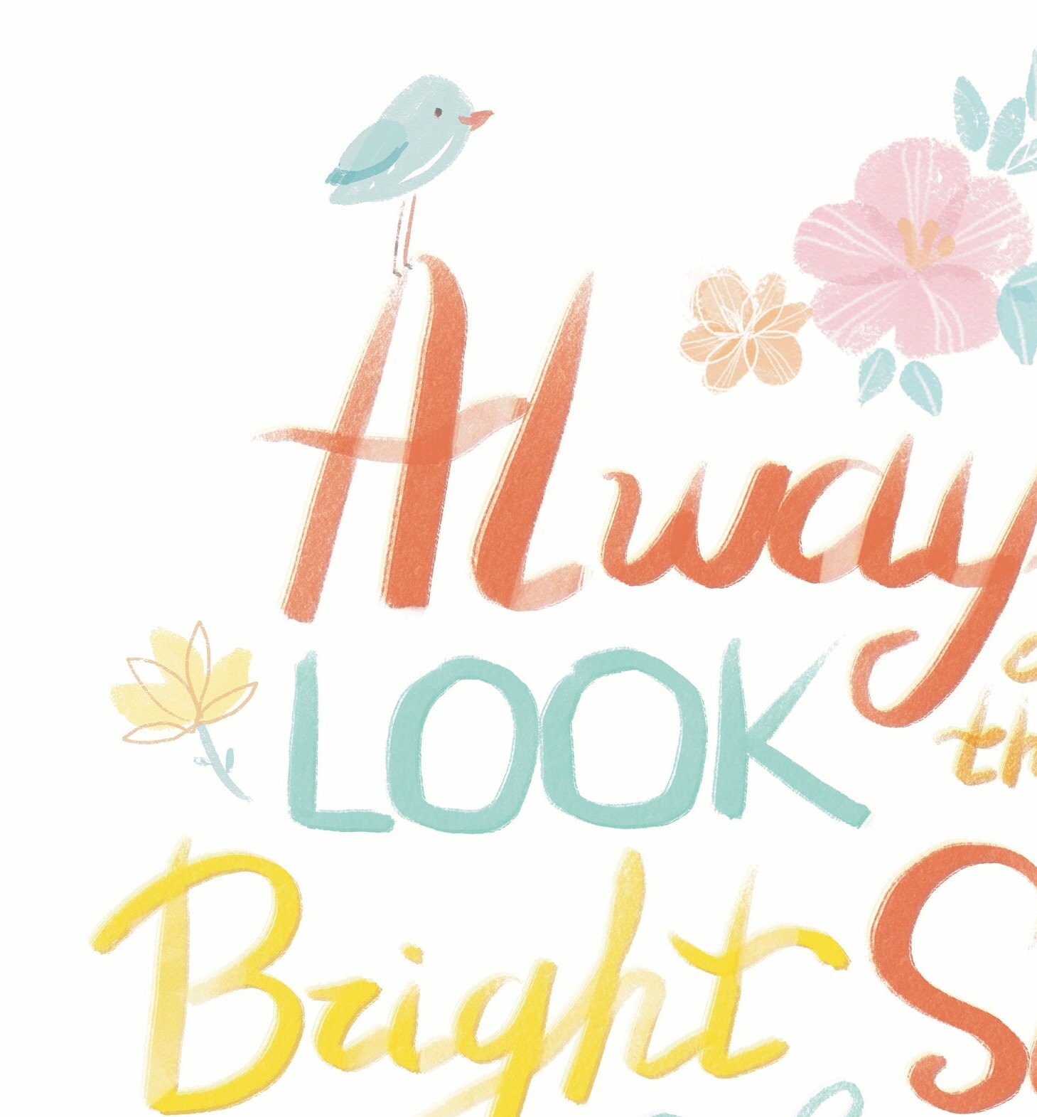 Bright Side Inspirational Quotes, Printable Home Wall Decor Art ...