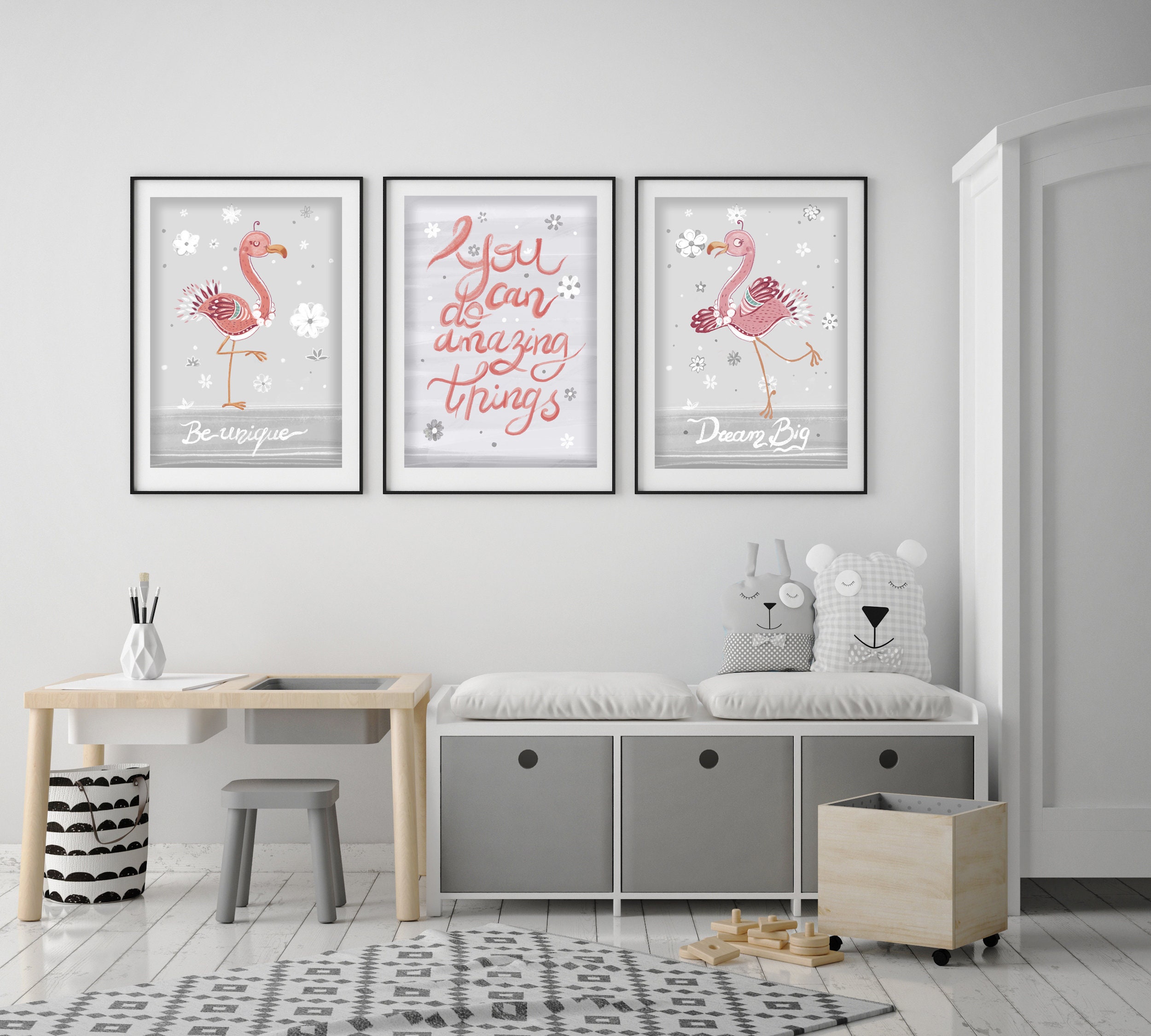 Pink Flamingo Printable, Flamingo Inspiration Quote, Instant Download ...
