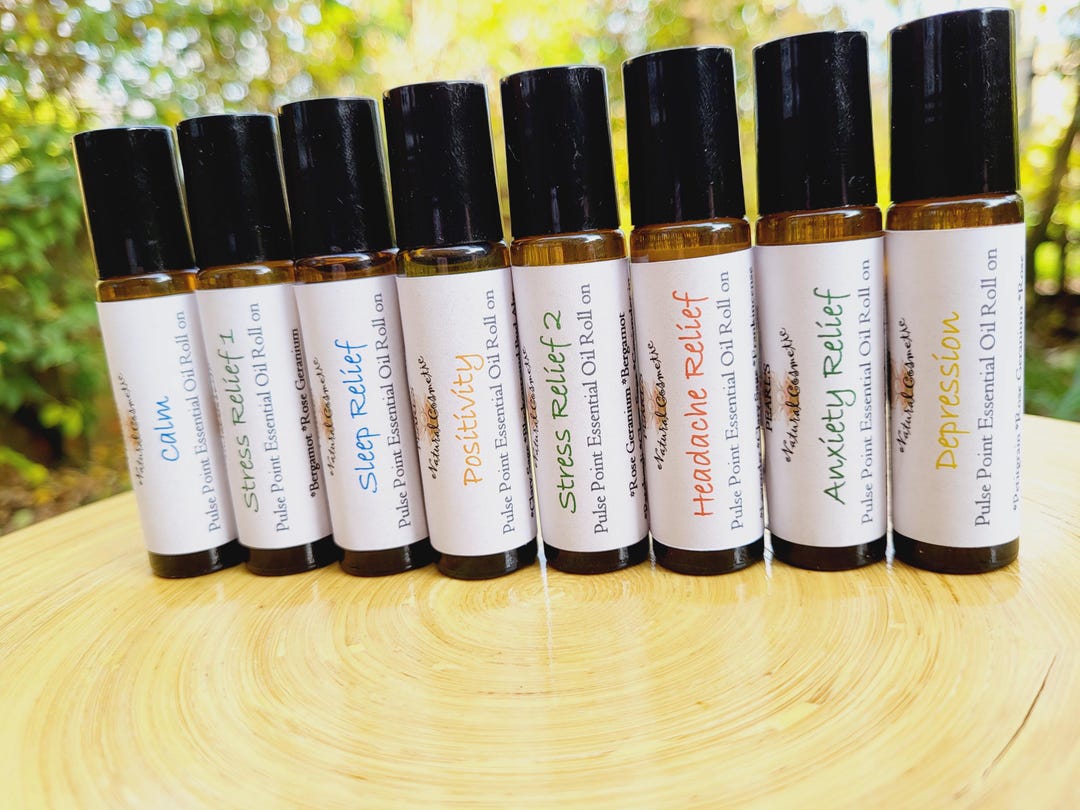 AROMATHERAPHY ROLL-ON Oils, Wellbeing Essential Oils, Pulse Point Roll ...