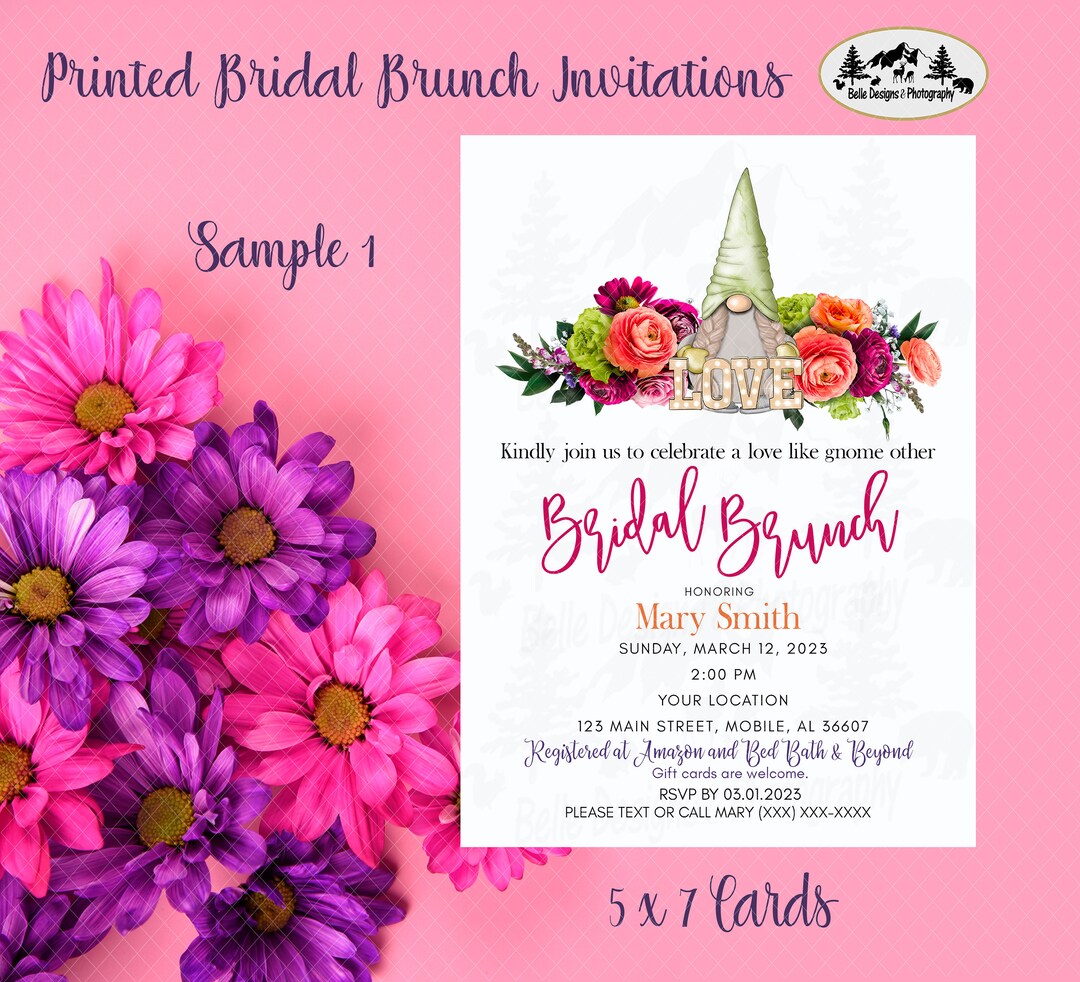 Bridal Brunch Invitations, Flower Invitation, Wedding Shower Invitation ...