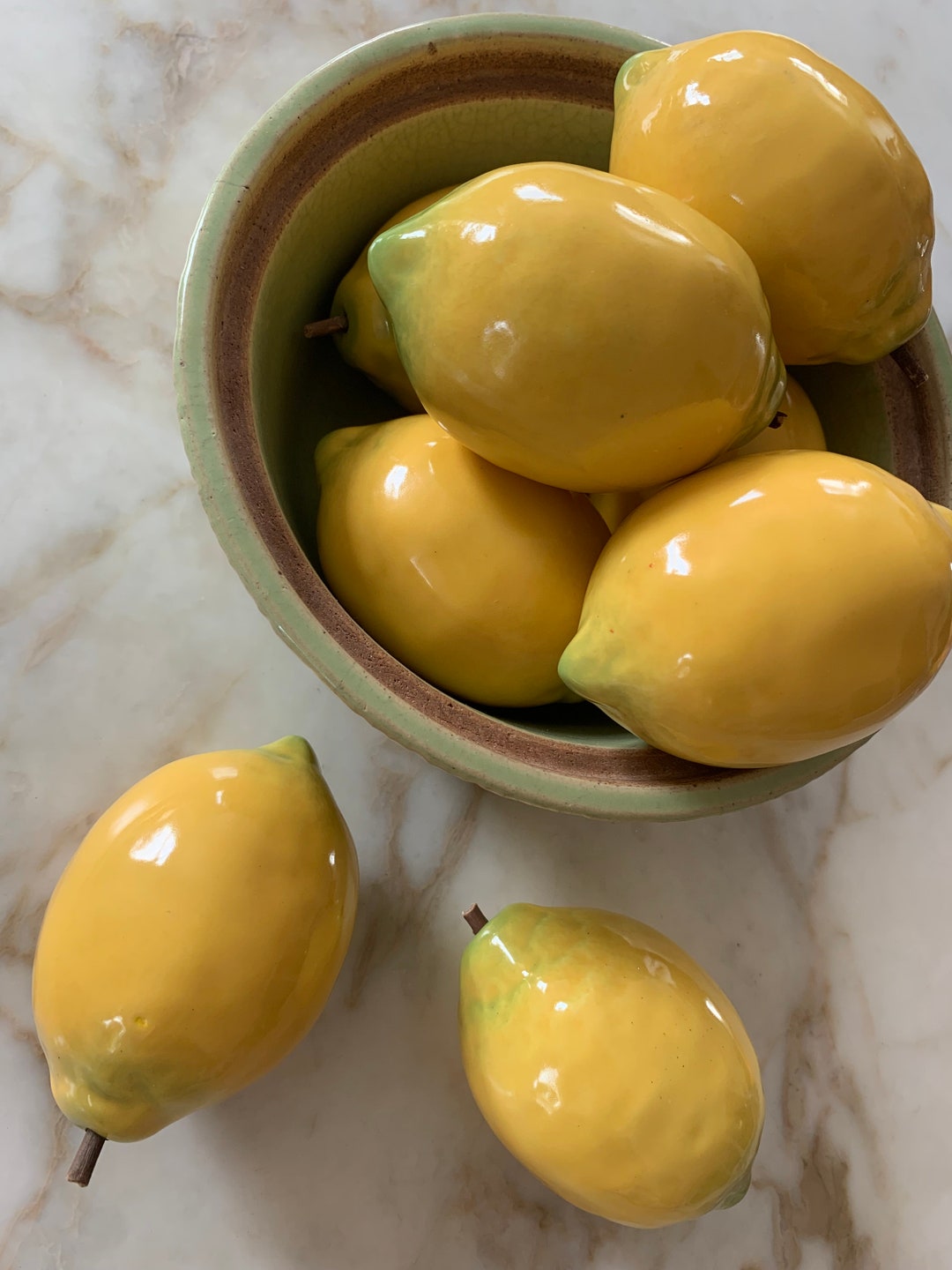 Ceramic Lemons, Vintage Home Decor, Glass Lemons, Cottage Core - Etsy