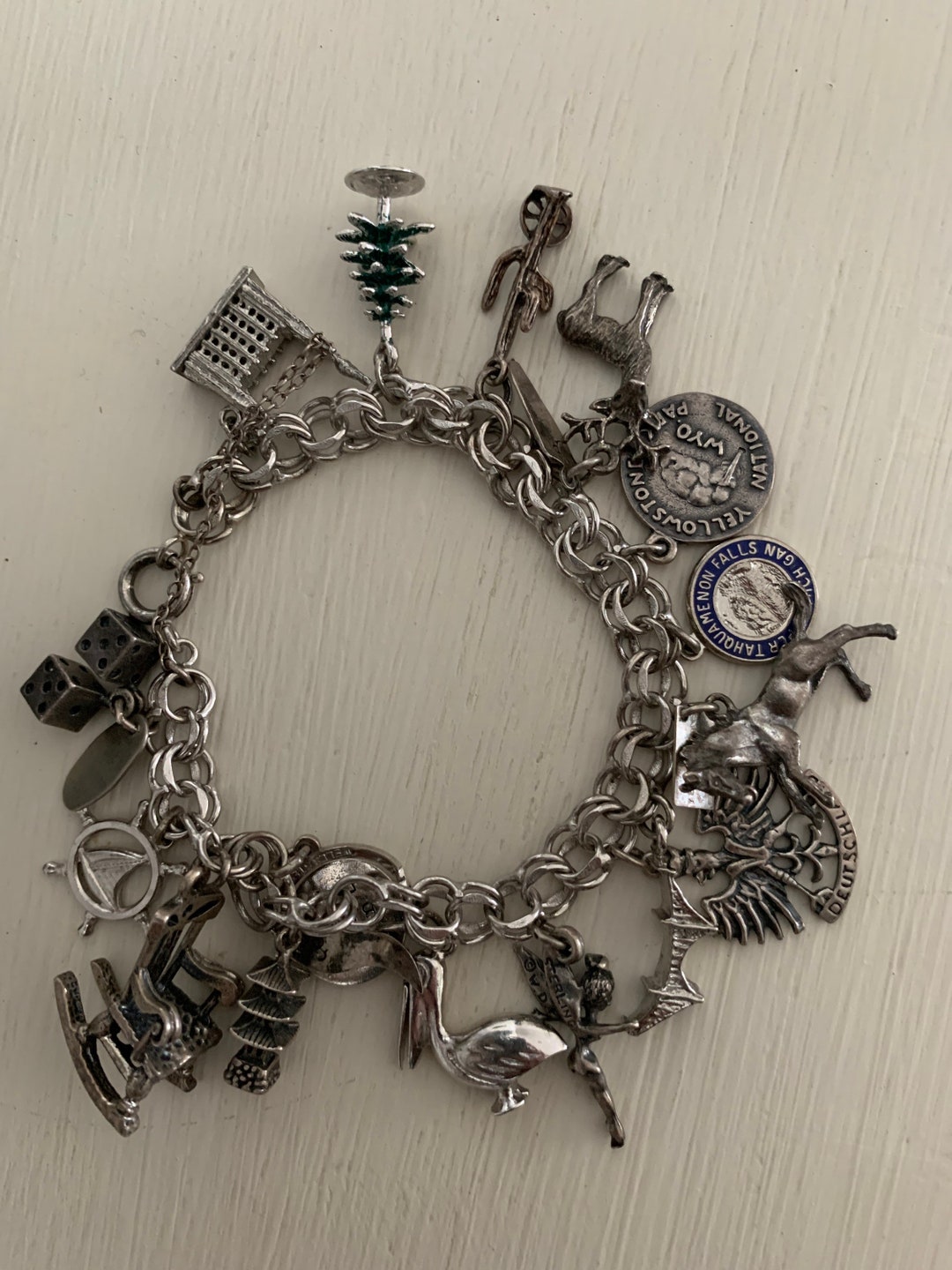 Charm Bracelet, Sterling Silver Charm Bracelet - Etsy