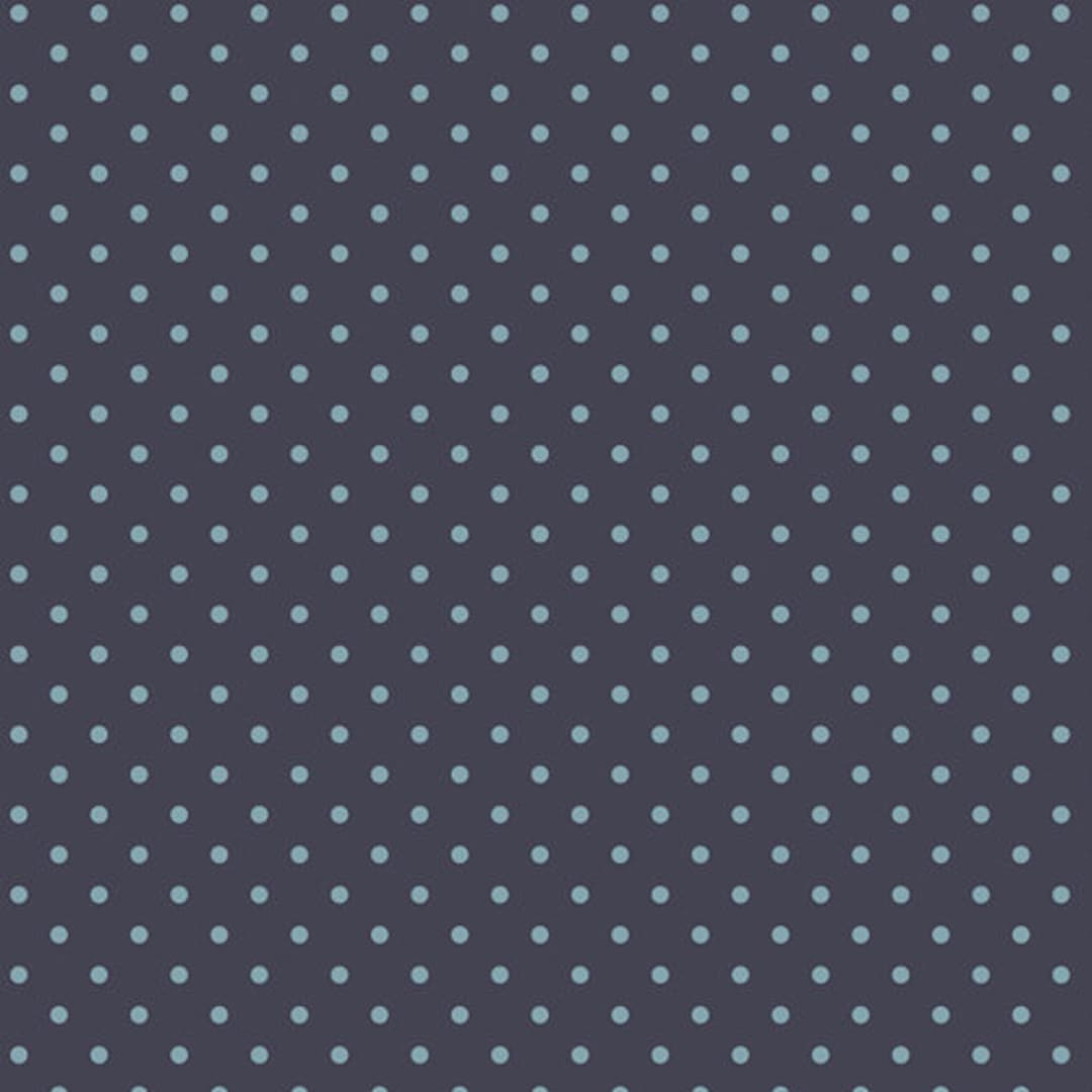 Petits Dots Midnight AGF PREMIUM COTTON Navy Blue Baby Blue Polka Dots ...