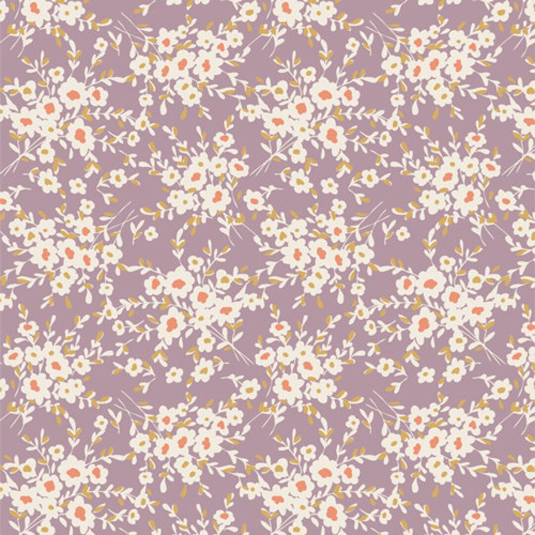 Calico Days Lavender AGF PREMIUM COTTON Purple Flowers Floral Art ...