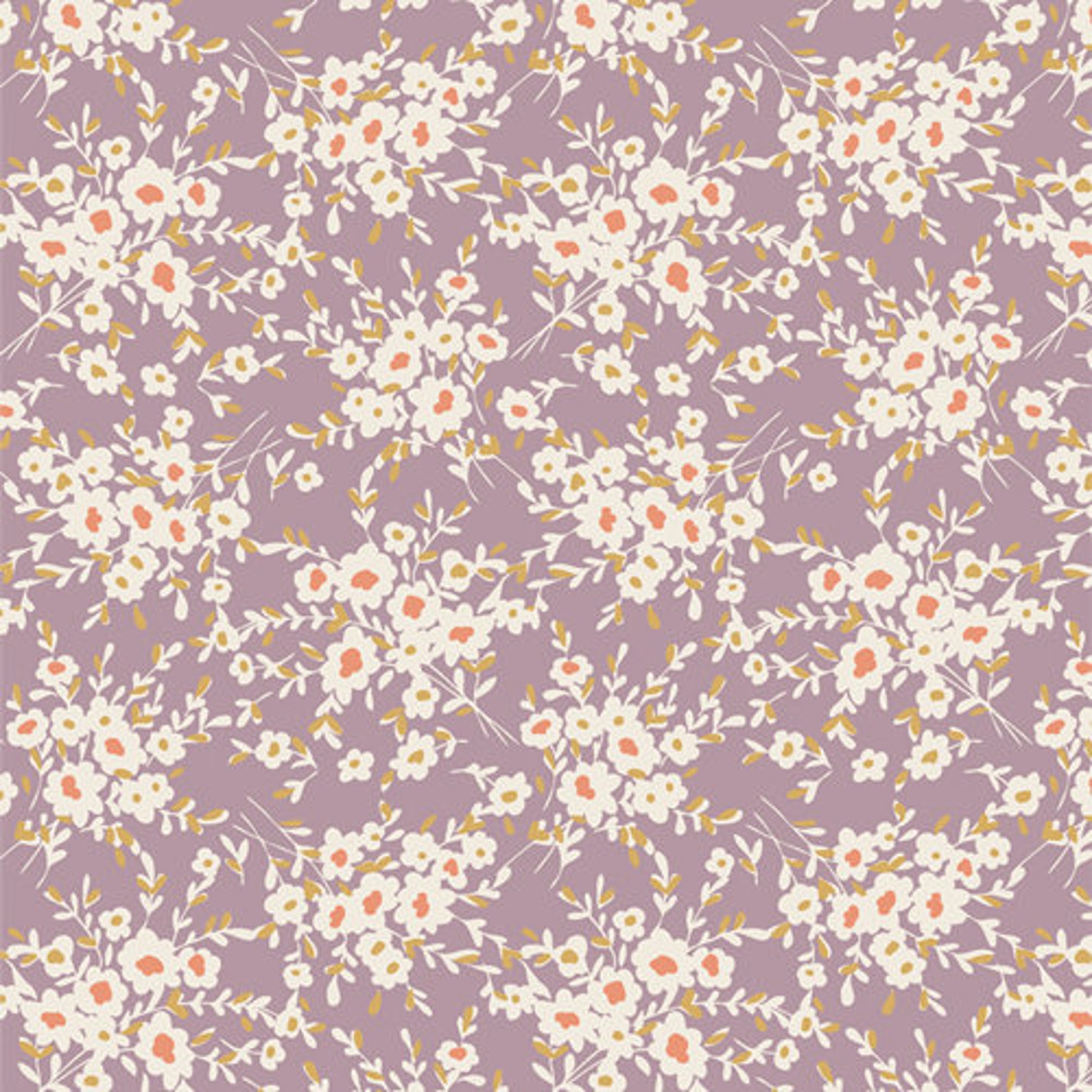 Calico Days Lavender AGF PREMIUM COTTON Purple Flowers Floral Art ...