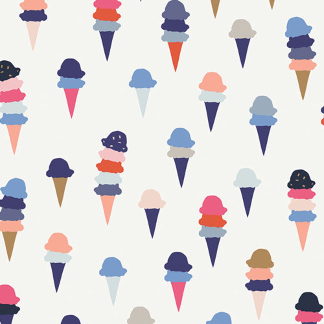 I Scream, You Scream District in KNIT AGF Ice Cream Cone Fabric Cotton ...