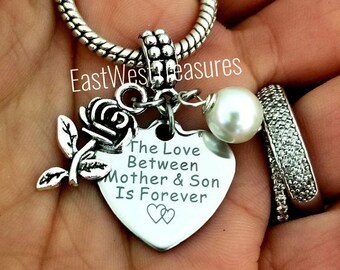 Mother Son Charm | Etsy