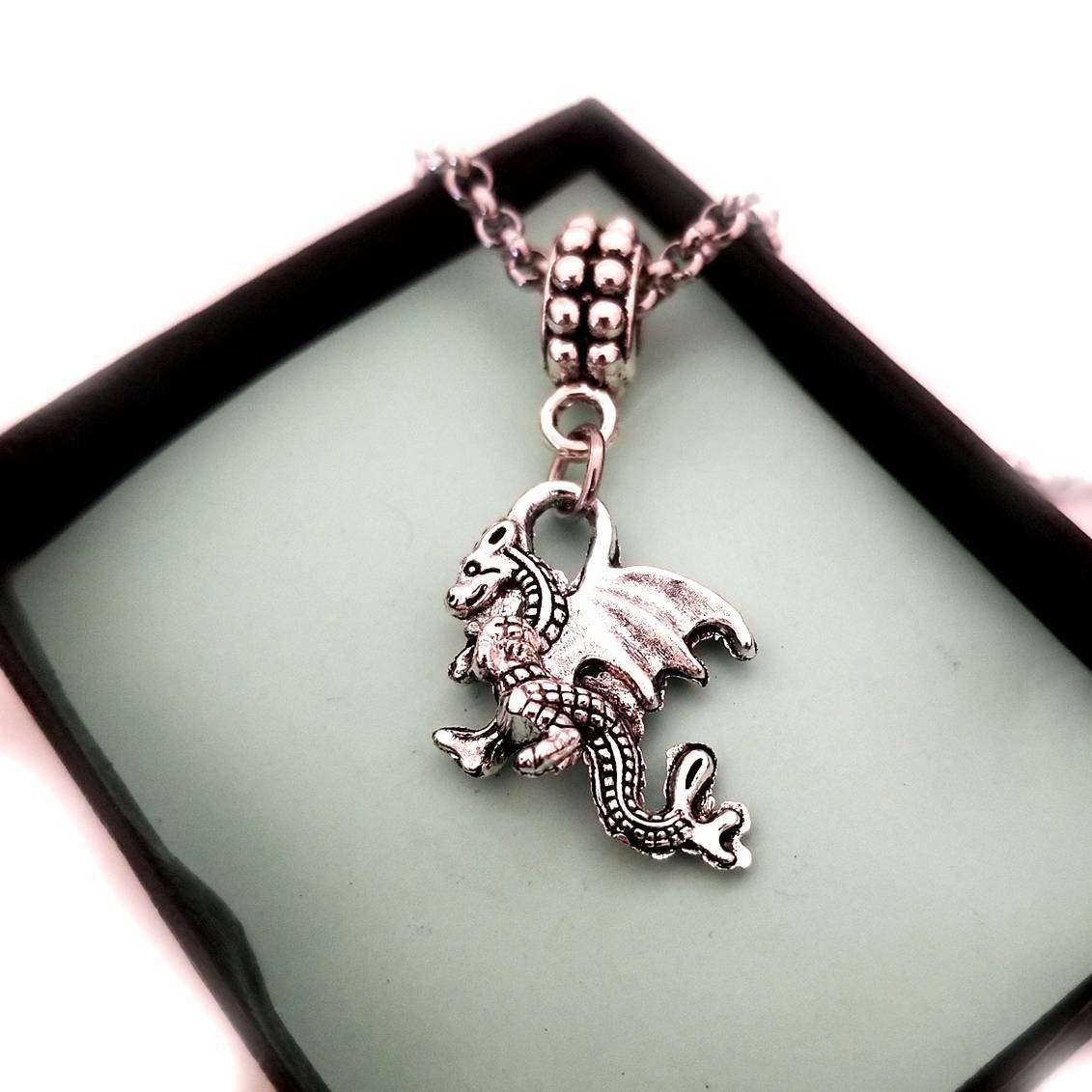 Dragon Jewelry for Girls Women teens Dragon wing Charm with | Etsy