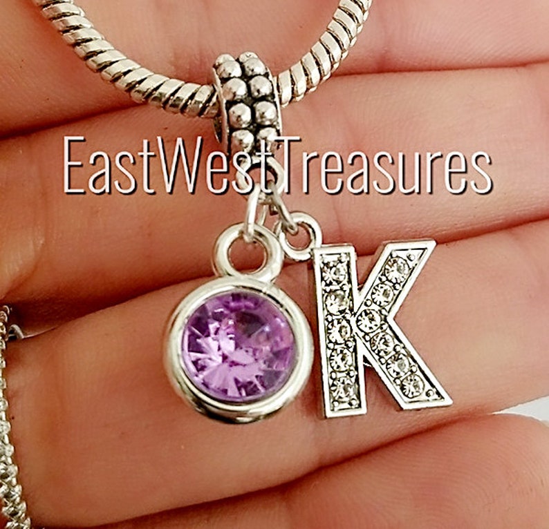 Charm for Pandora Alphabet Letter Birthstone Initial Charm Bracelet ...
