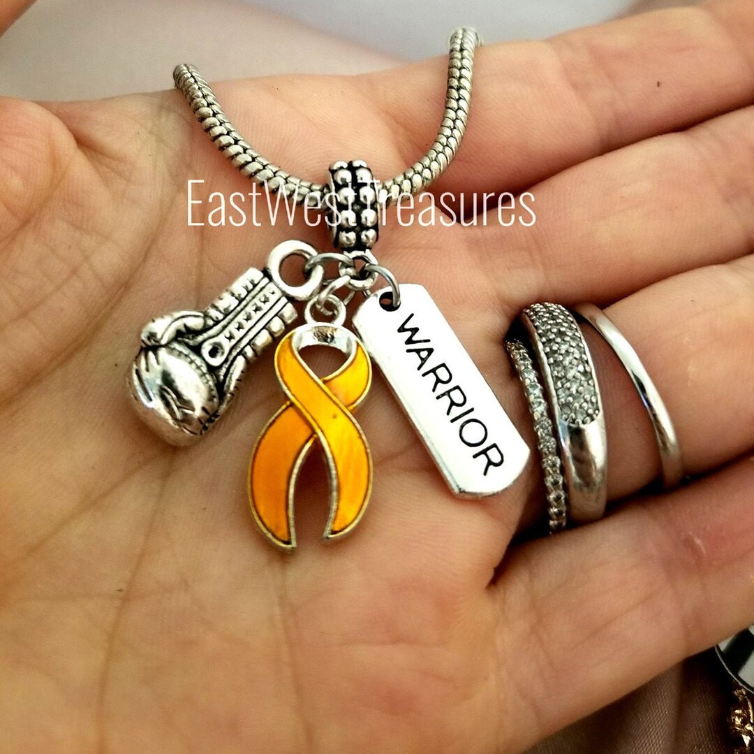 Kidney Cancer Orange Ribbon Cancer Awareness Gift, Leukemia Lymphoma MS ...