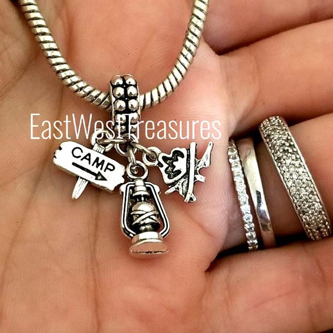 Camping Camper Campfire Lantern Charm Bracelet Necklace Keychain for ...